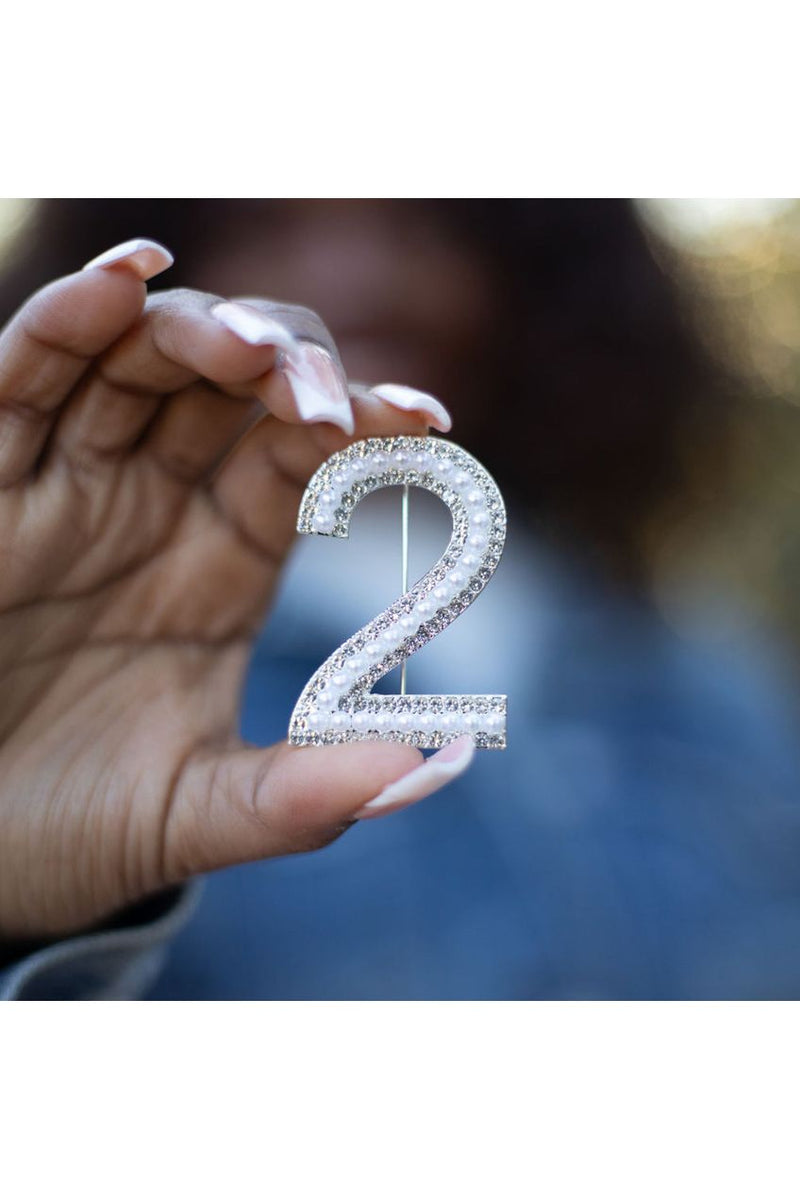 Pearl & Crystal Number Lapel Pins – Rosa's Greek Boutique, Inc.