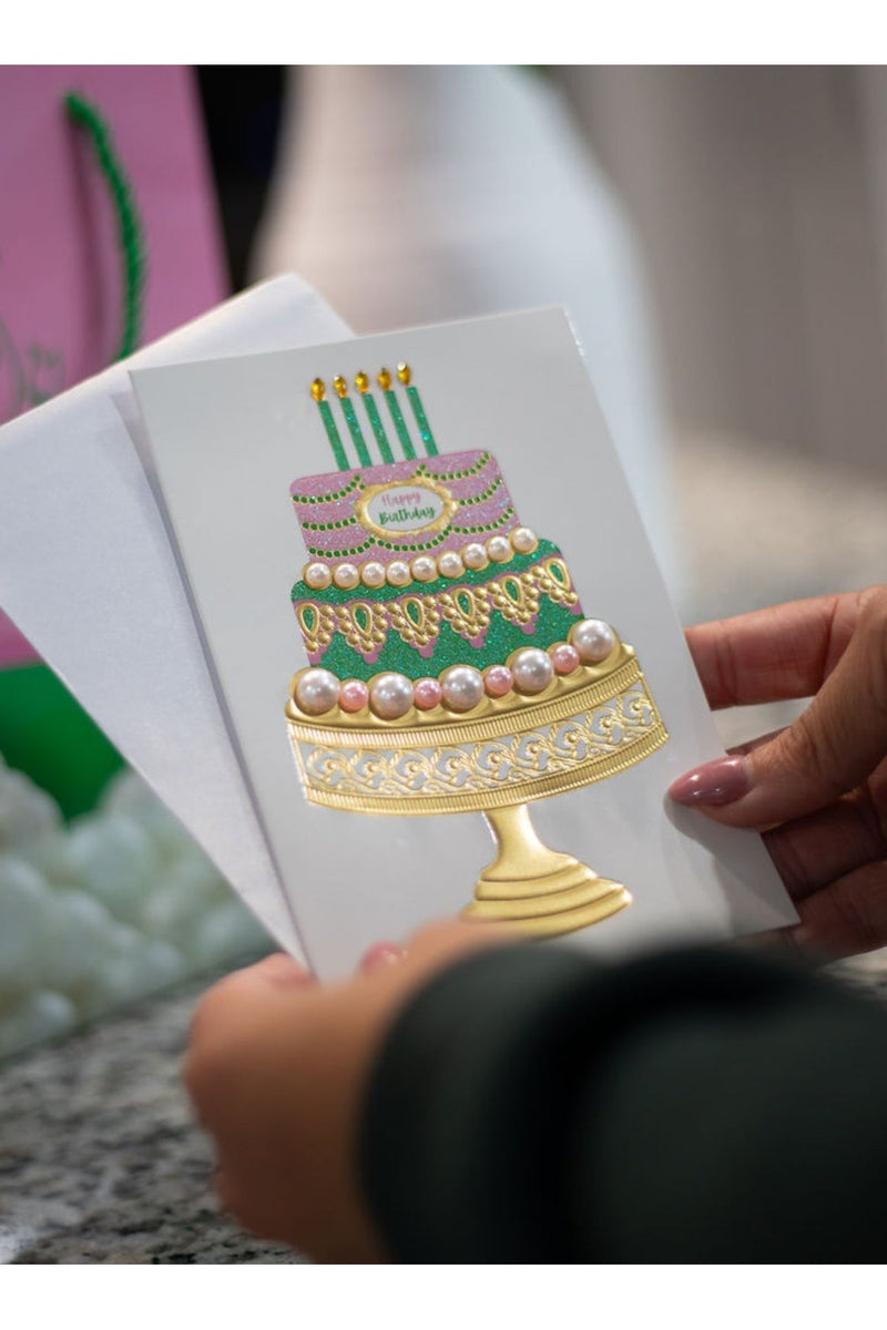 Alpha Kappa Alpha Happy Birthday Notecard w/Pearls – Rosa's Greek ...