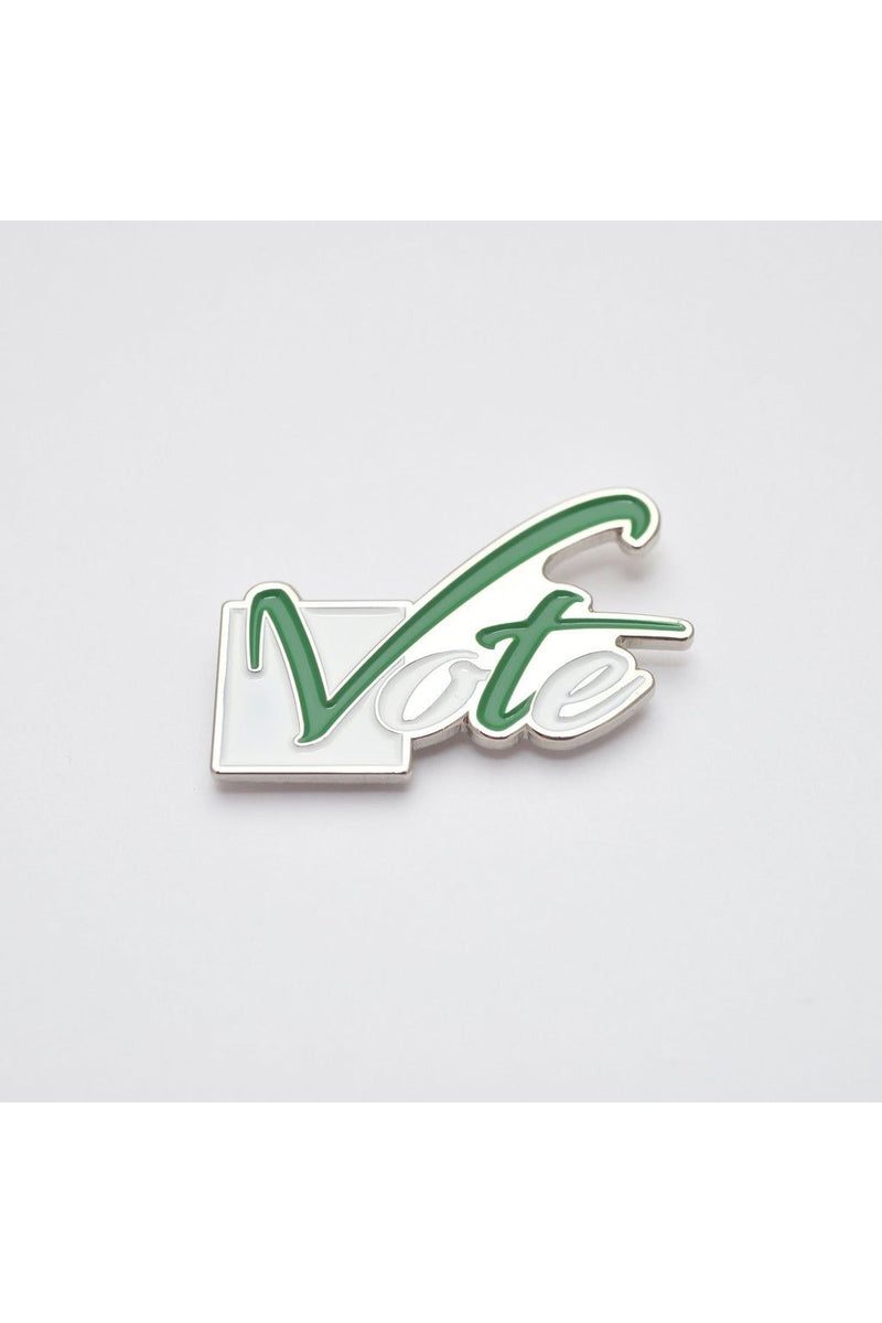 Green and White Vote Lapel Pin – Rosa's Greek Boutique, Inc.